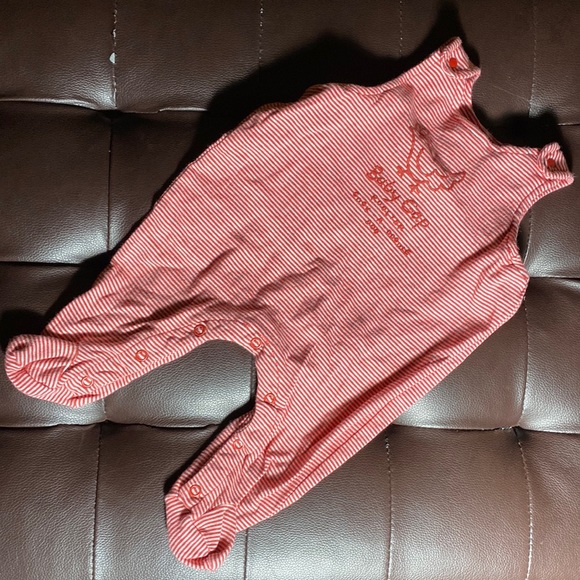GAP | Bottoms | Vintage Baby Gap Red And White Striped Rooster Overalls ...